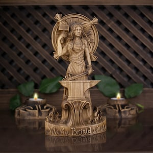 Celtic Goddess Brigid Statue: Warrior Blacksmith, Ash Tree Altar - Etsy