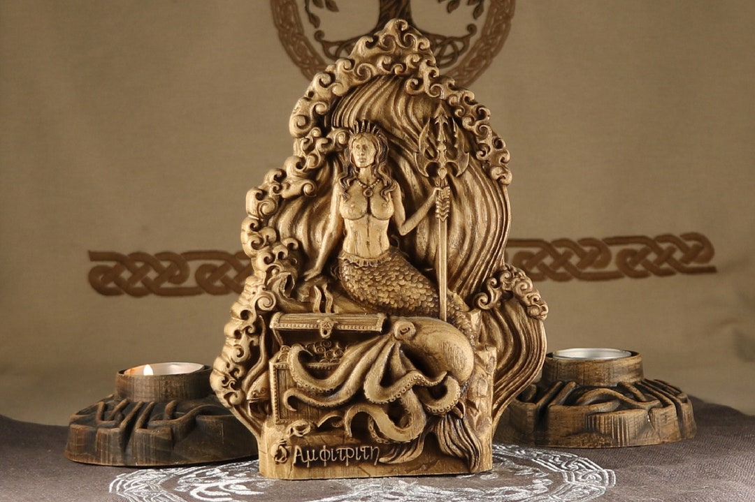 Amphitrite, Kraken, Kraken Octopus, Octopus Art, Sea Goddess Statue ...