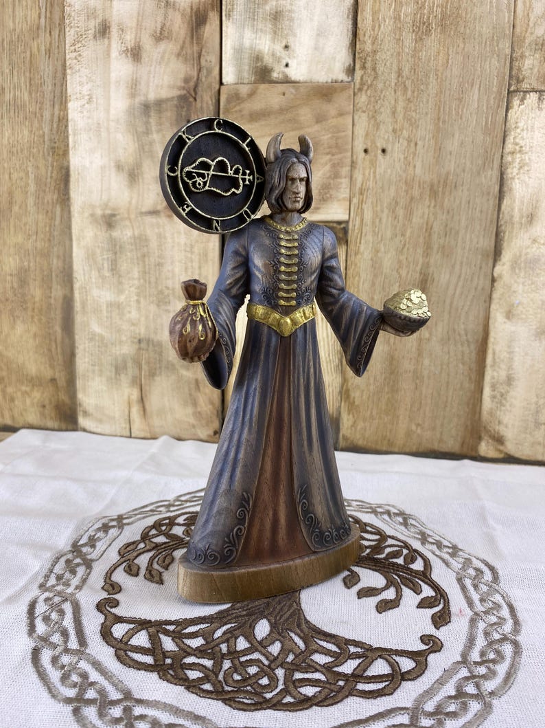 Clauneck Wood Statue: Pagan Occult Home Decor - Etsy