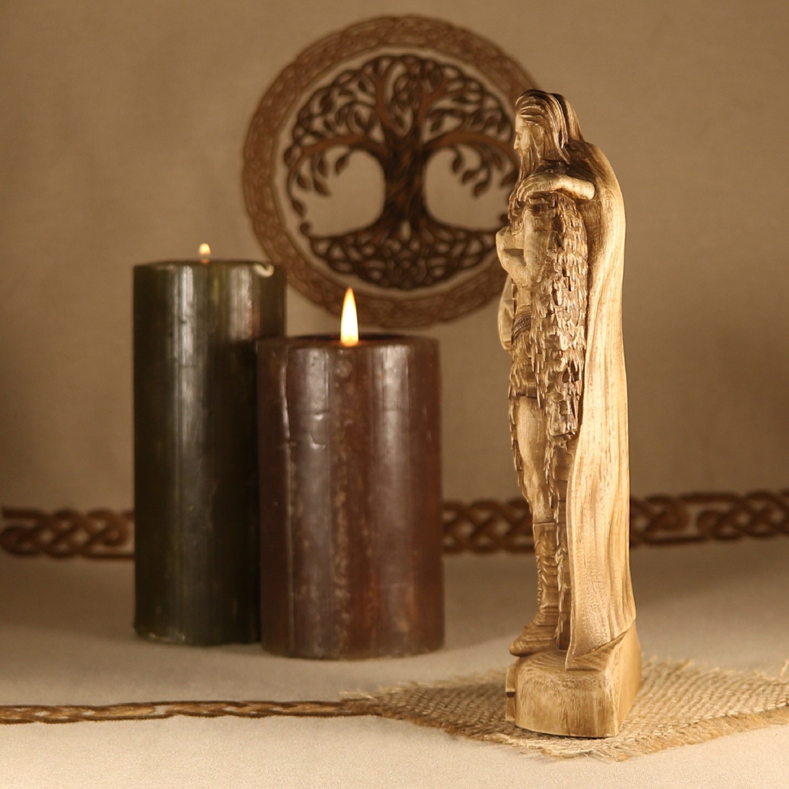 Wooden Statue Hodr Norse Pagan Altar Wood Sculpture Höðr for - Etsy