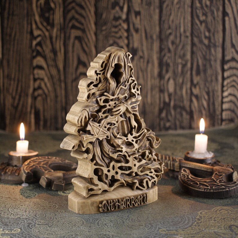 Antharratu Satan Satanic Wood Sculpture Occult Decor - Etsy