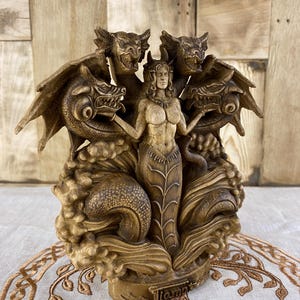 Tiamat Sumerian Gods Tiamat of Dragon Goddess Statue Sumerian Goddess ...