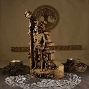 Papa Legba Statue: Wooden Voodoo Sculpture - Etsy