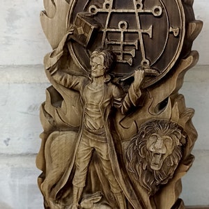 Prince Ipos, Demon Statue Sigil Goetia Wooden Statue Satanic Altar ...