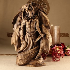 Samael Lucifer Statue Lucifer Morningstar Satan Statue Occult Art ...