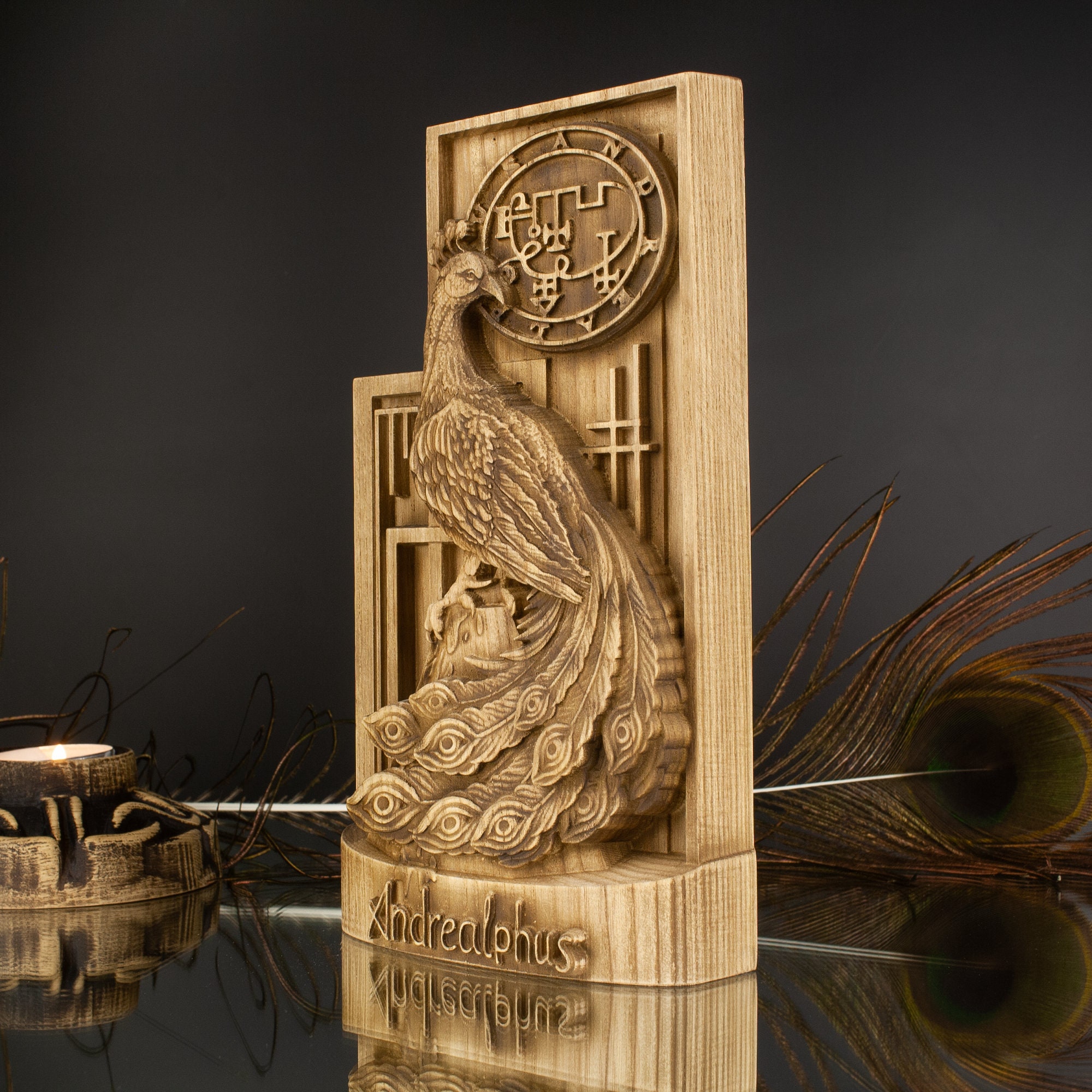 Andrealphus, Demon Statue, Wooden Statue, Satan Statue Occult Magical ...