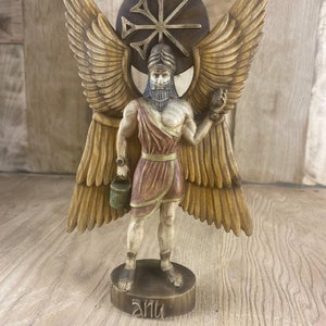 Anu Wooden Statue: Sumerian God, Mesopotamian Art (8 Inch) - Etsy
