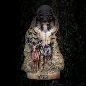 Tapio, Horned God, Lord of the Forest, Wooden Statue, Finnish Pagan ...