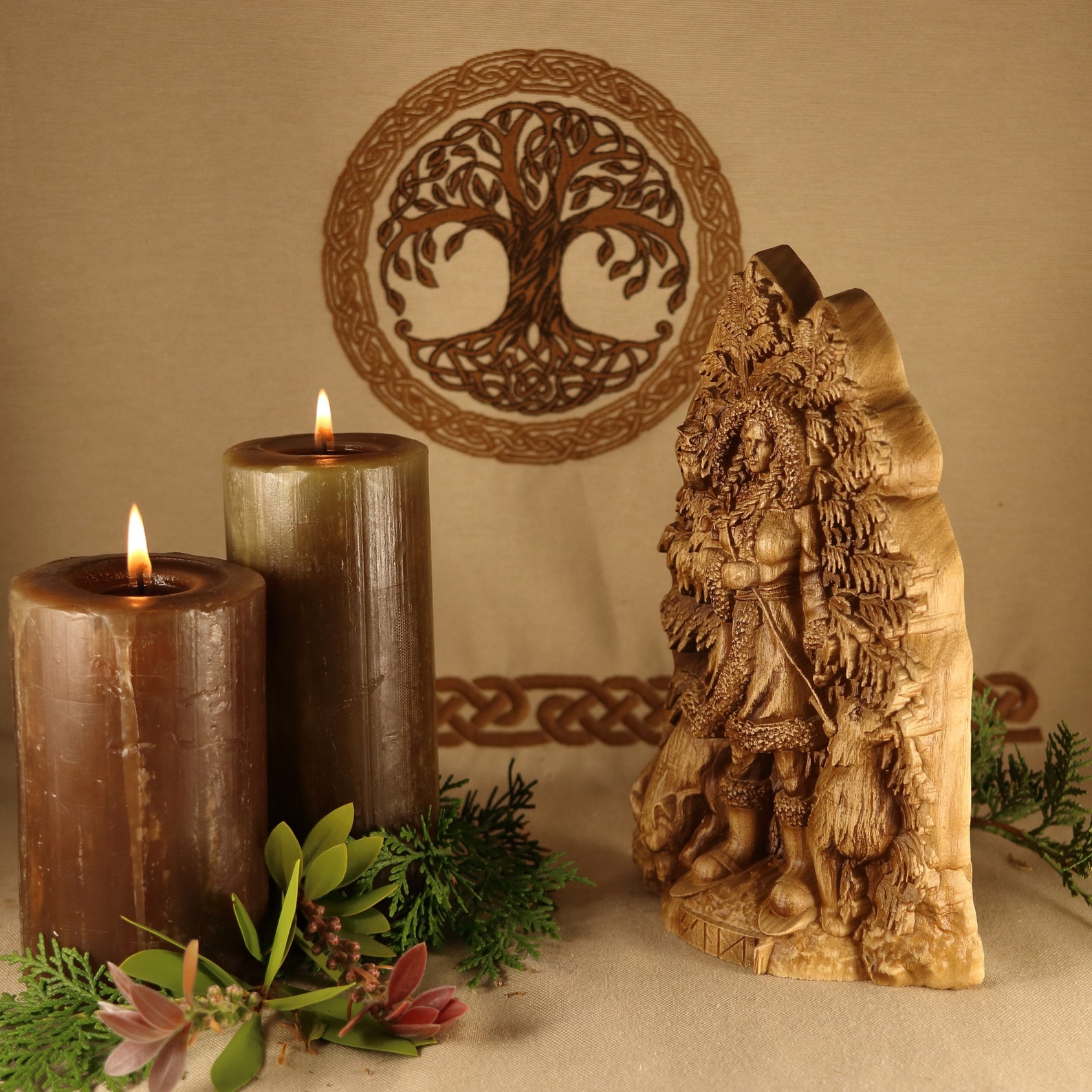Skadi, Pagan Goddess Statue Norse , Wood Carving Wood Sculptura - Etsy ...