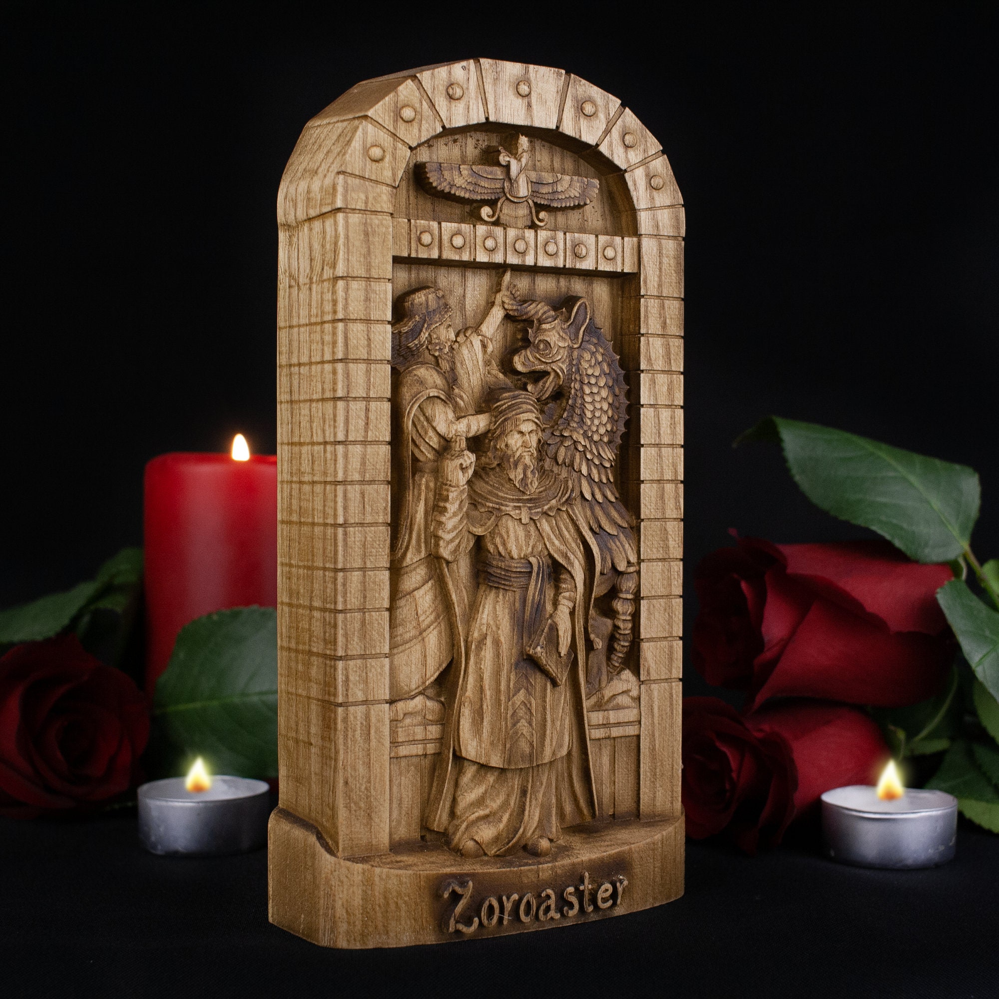 Zoroaster Wooden Statue: Mesopotamian Wood Carving, Iranian Art - Etsy