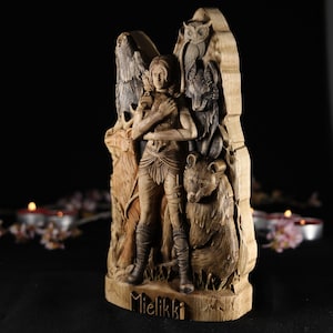 Mielikki, Goddess Statue Wood Sculpture Norse Pagan Finland Mythology ...