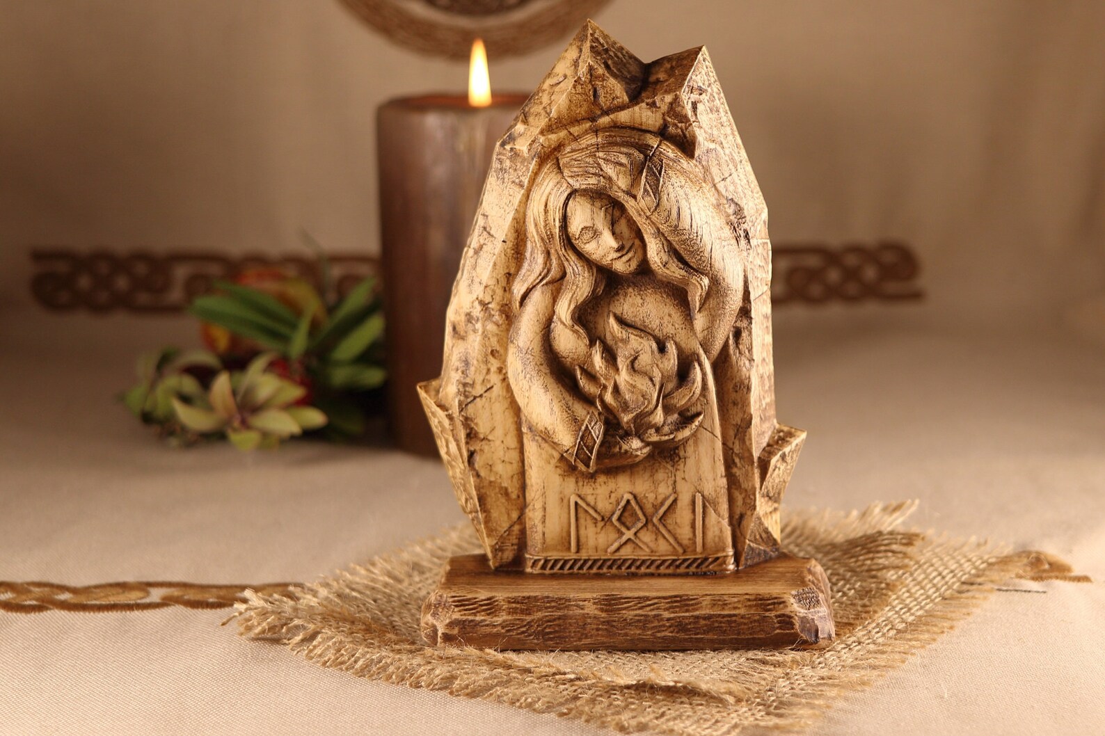 Loki Statue Wooden Altar Statue Wood Sculpture Art Wood - Etsy