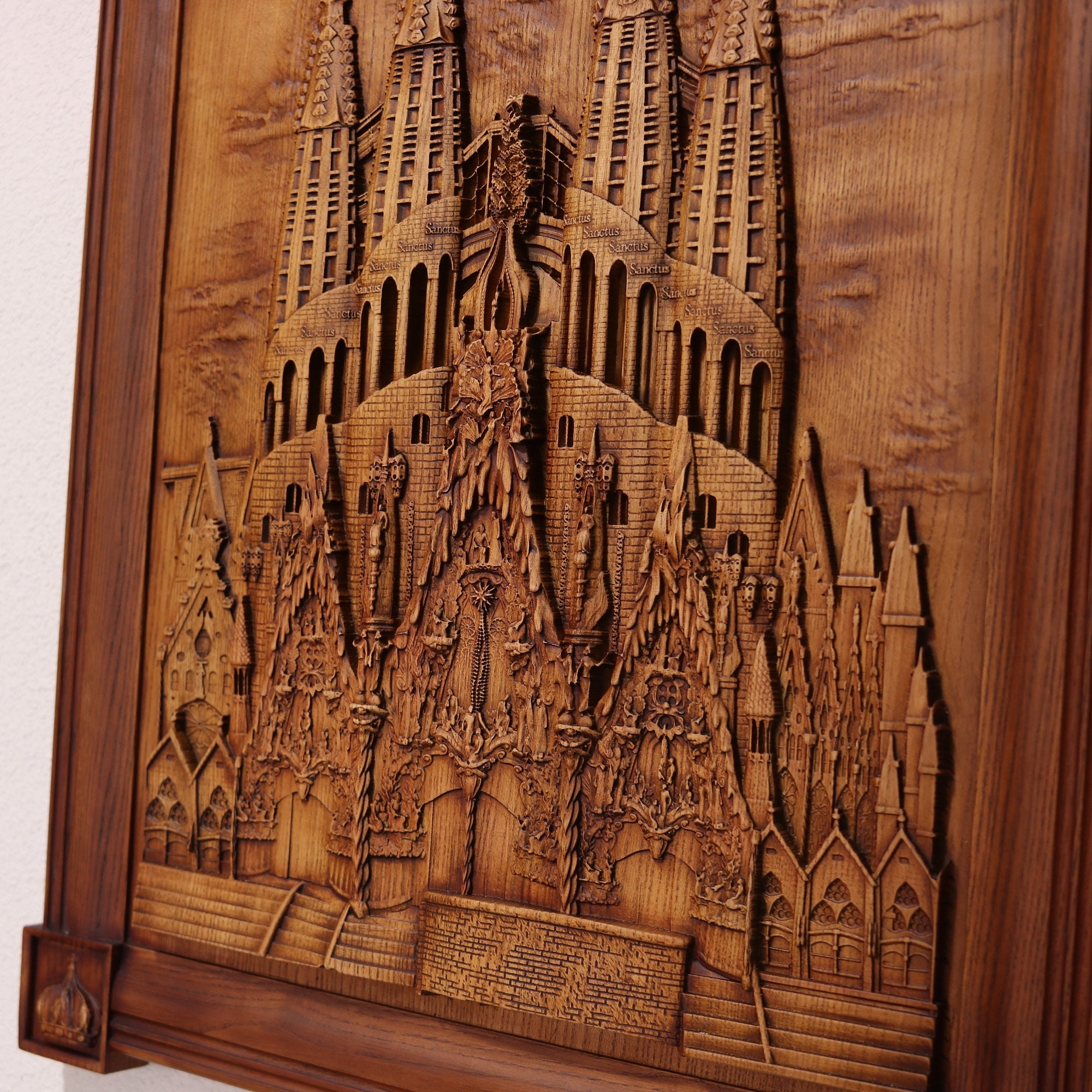 Barcelona Wood Panel, Sagrada Familia, Gaudi, Wood Wall Decor Spanish ...
