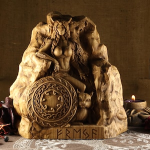 Freya, Freyja Statue, Pagan Goddess Statue Altar, Wood Carving - Etsy