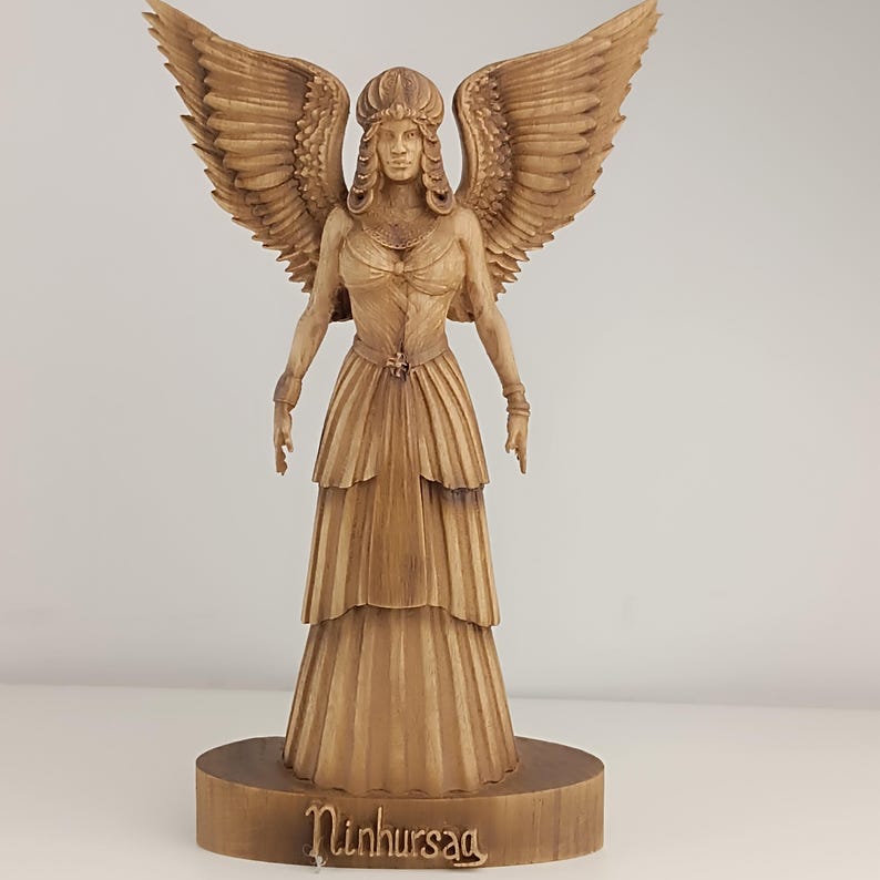 Ninhursag Wooden Statue – Sumerian Mother Goddess Altar Deco ...