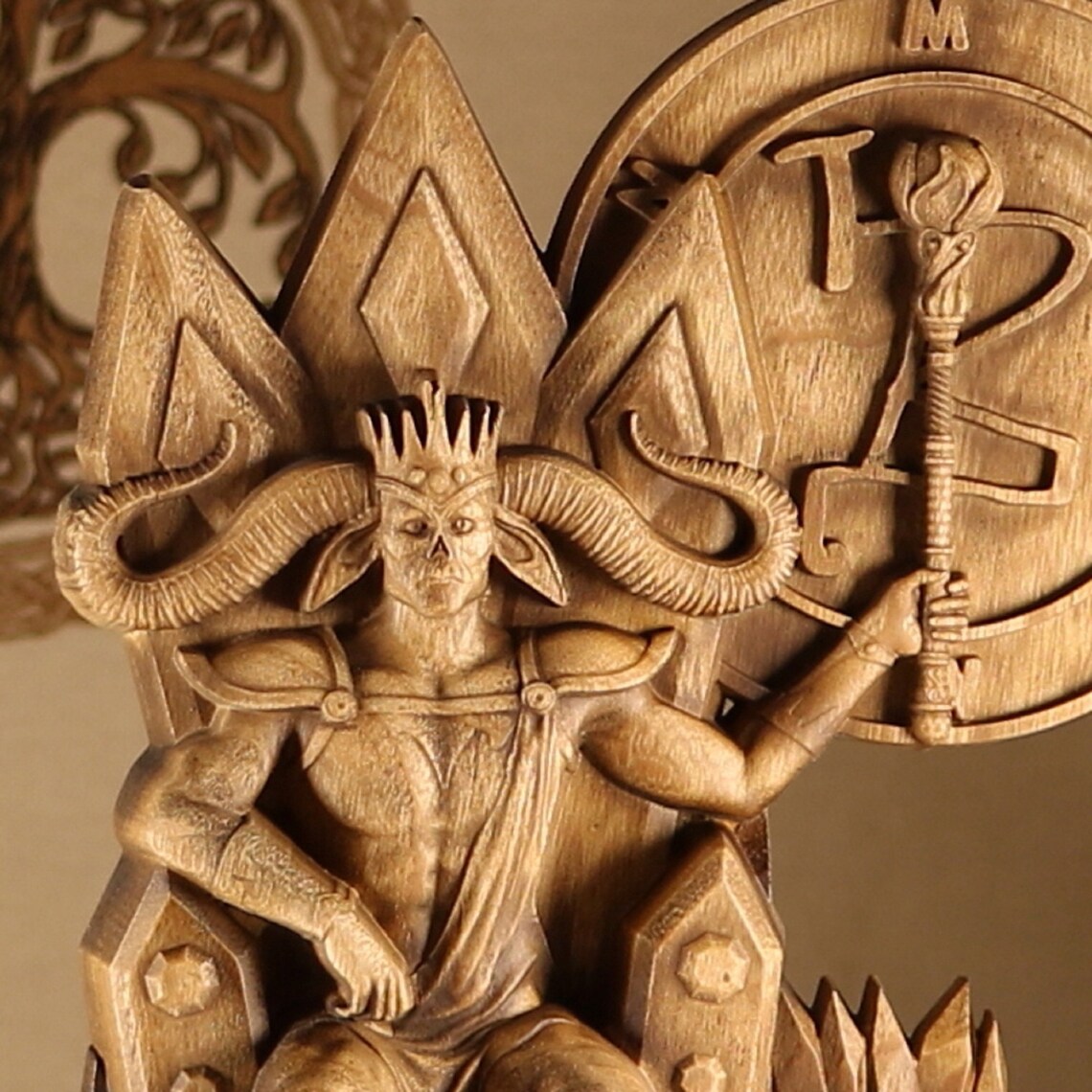 Horned god Demon Mammon Money spell Occult decor Occult art | Etsy