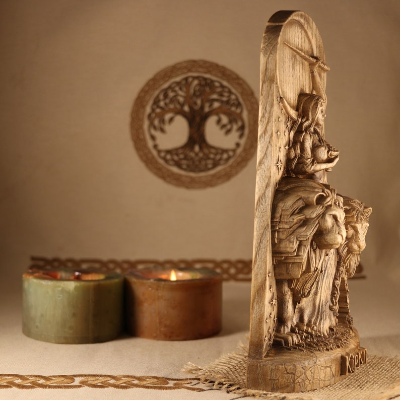 Circe Statue: Wood Carving, Greek Goddess Sculpture, Occult Decor - Etsy