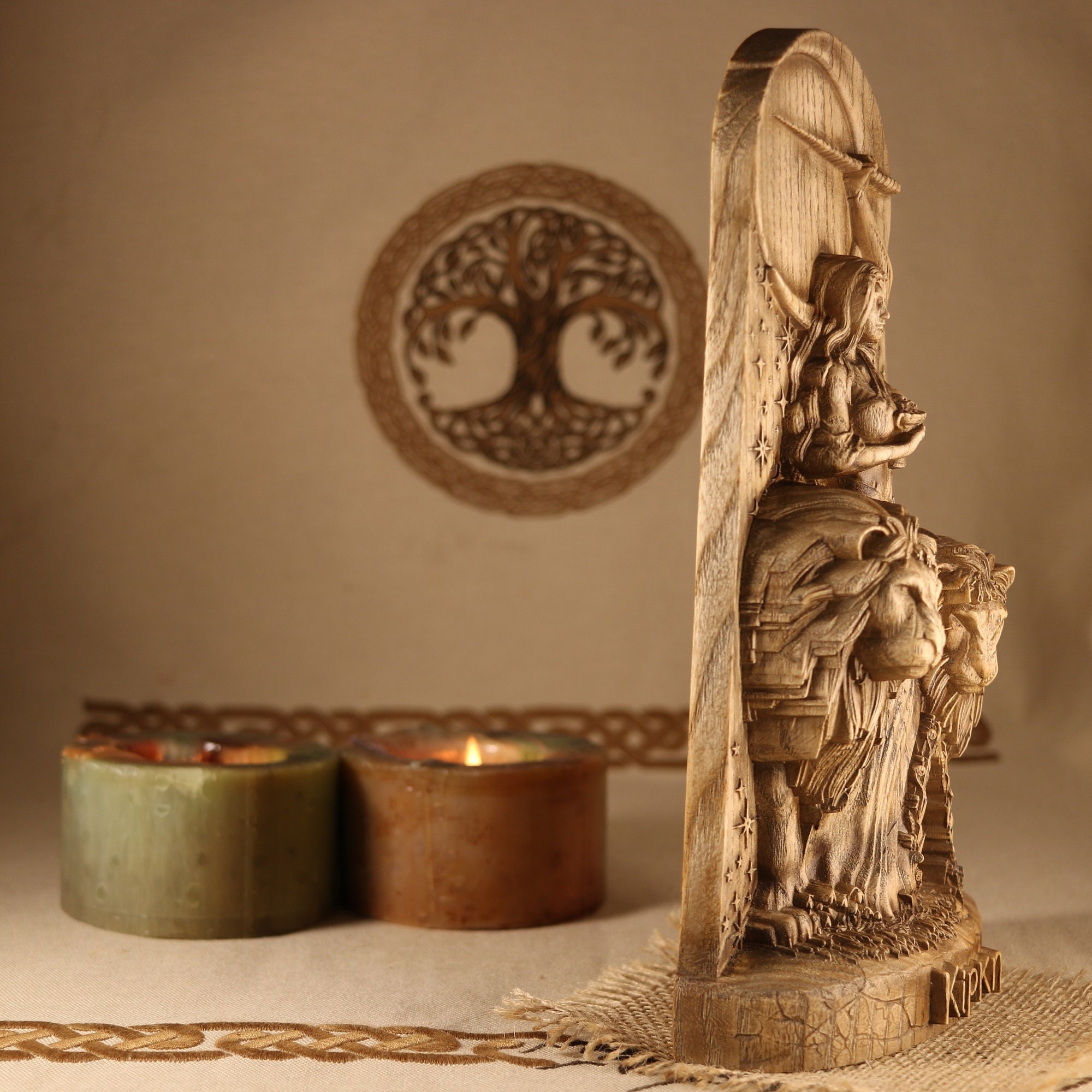 Circe Statue: Wood Carving, Greek Goddess Sculpture, Occult Decor - Etsy UK