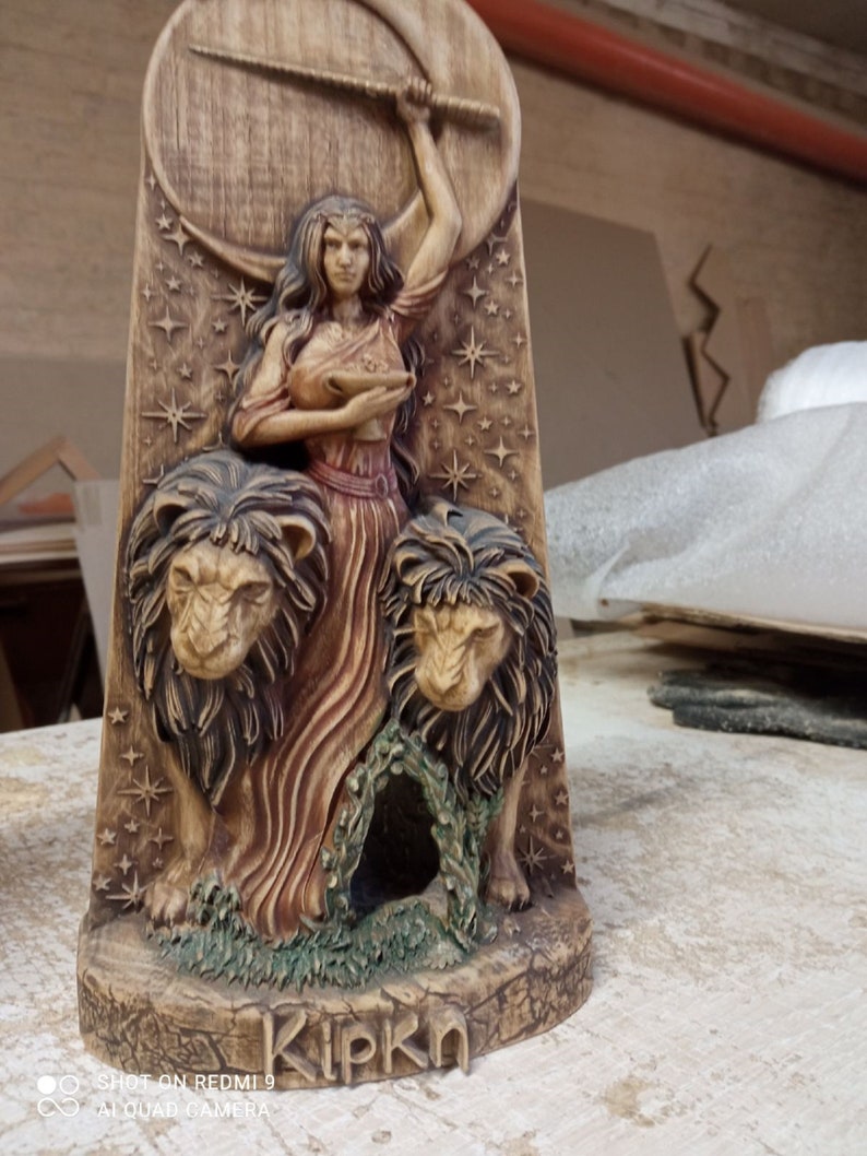 Statue de Circé : sculpture sur bois, sculpture de déesse grecque ...