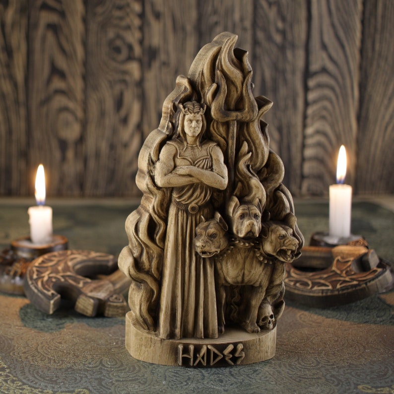 Hades Statue: Greek God of Underworld, Ash Wood Carving - Etsy Canada