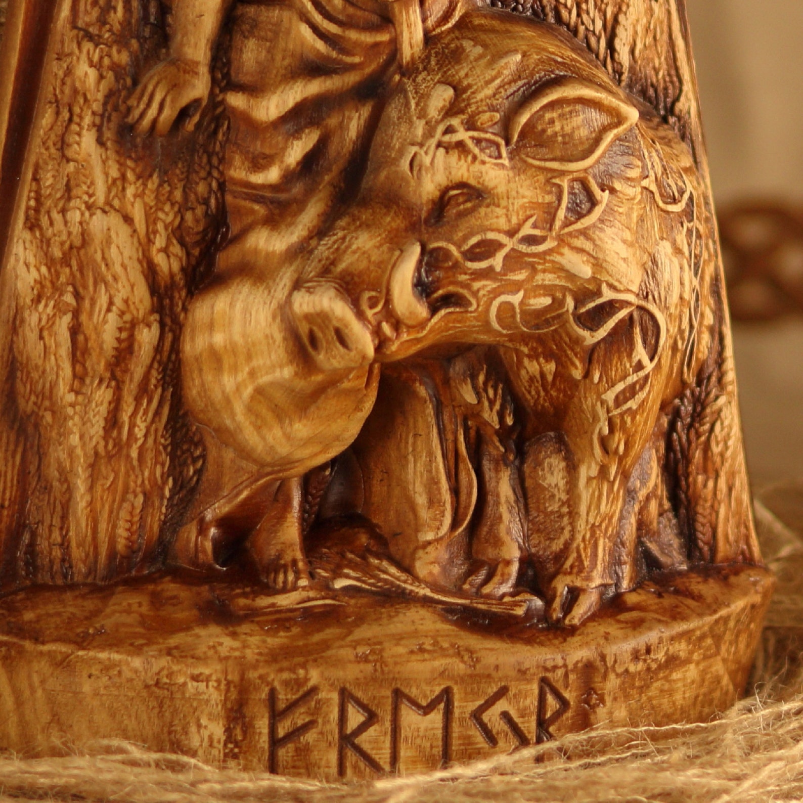 Freyr God Wooden Statue - Etsy