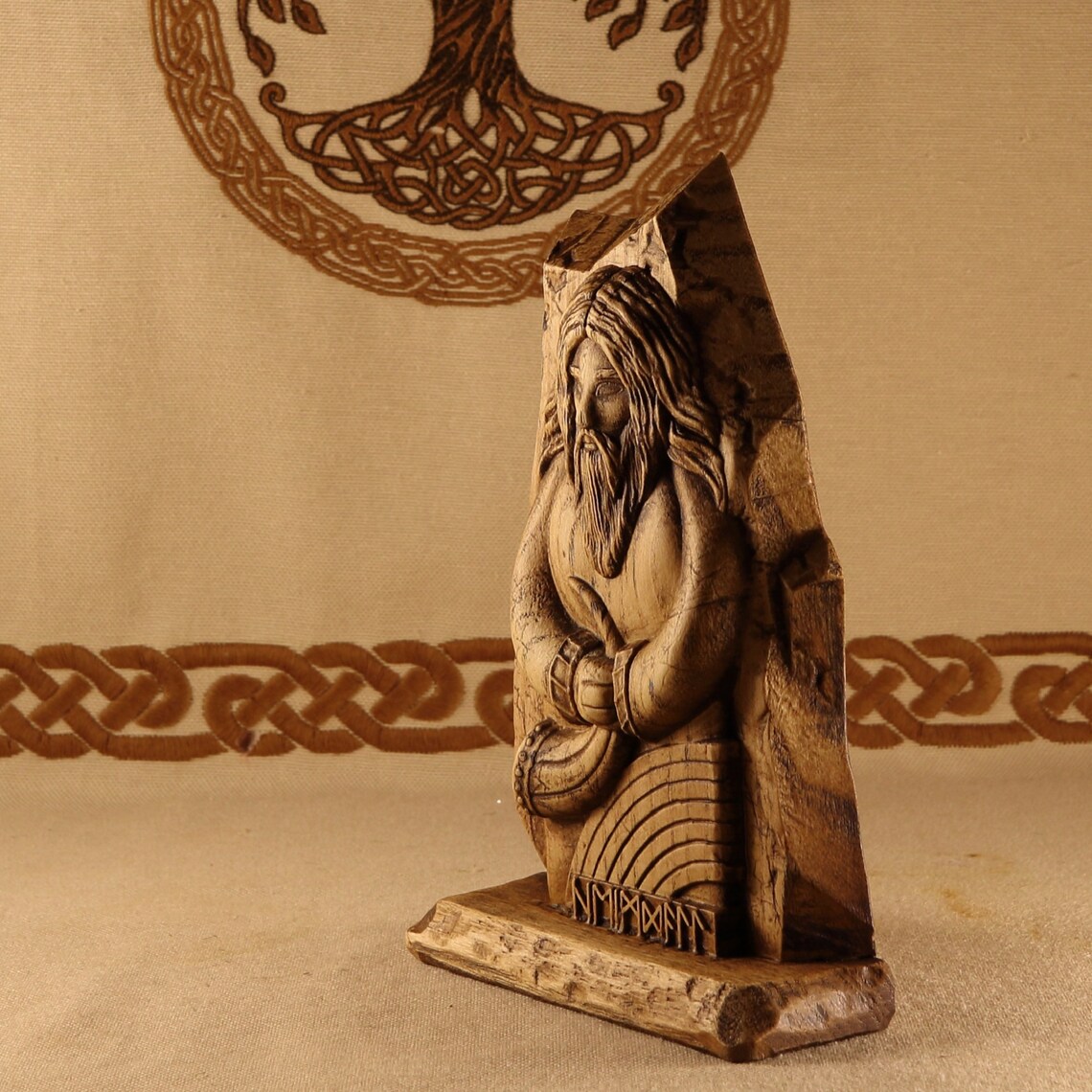 Heimdall Statue Wooden Figurine Wood Sculpture - Etsy