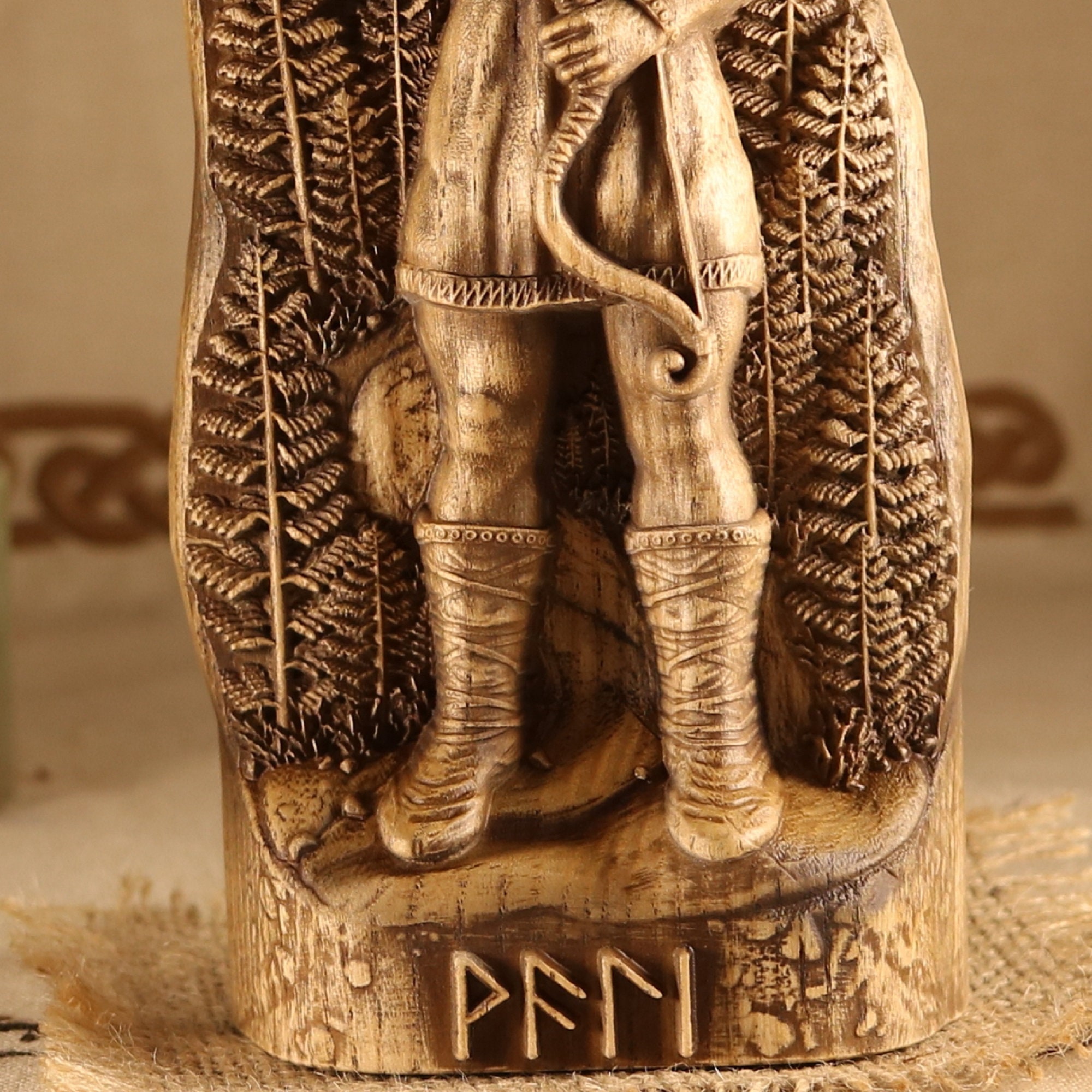 Hand carved statue Vali god Wooden statue Viking figurine | Etsy