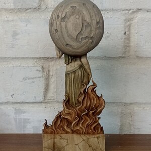 Az Jahi Goddess Statue: Lilith Demoness, Wood Sculpture, Occult Decor ...