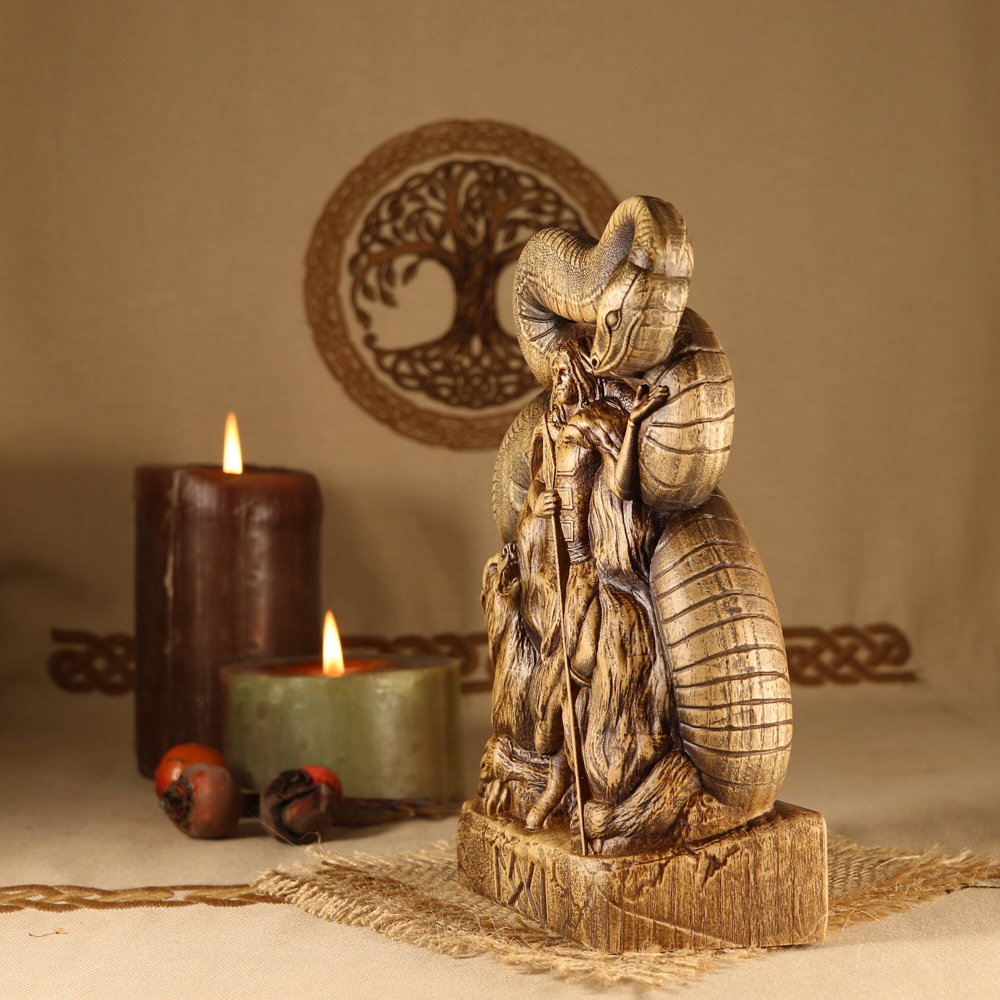 Loki Statue Norse Loki God Loki Loki Altar Norse Altar - Etsy