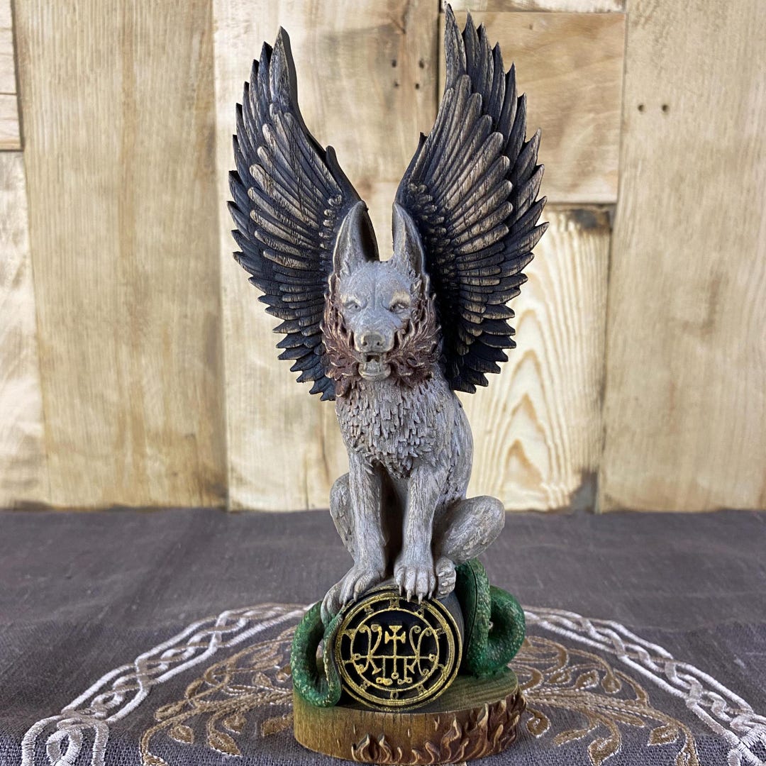 Marchosias Demon Statue Demon Sigil Winged Wolf Goetia Demon Occult ...