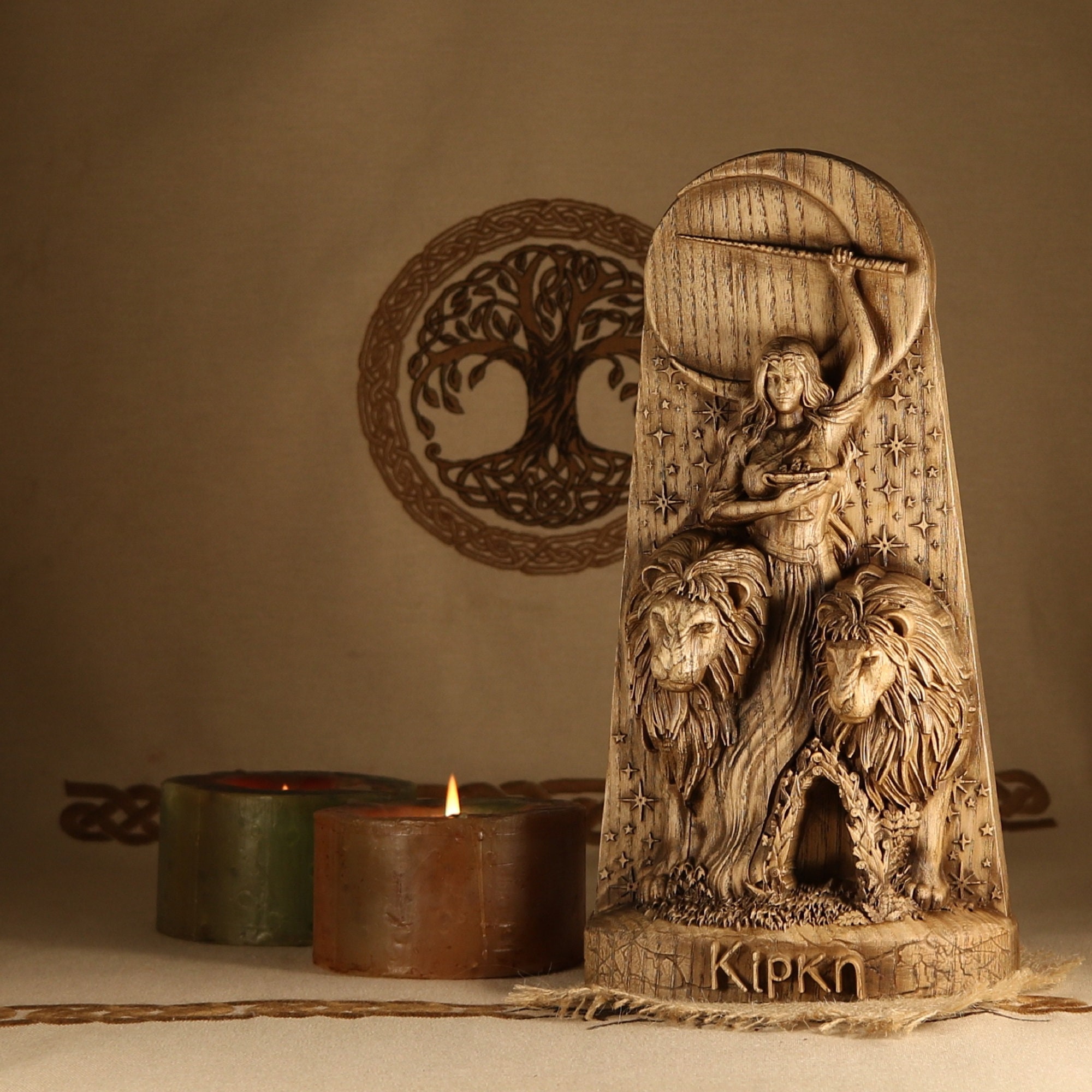 Circe Statue: Wood Carving, Greek Goddess Sculpture, Occult Decor - Etsy UK