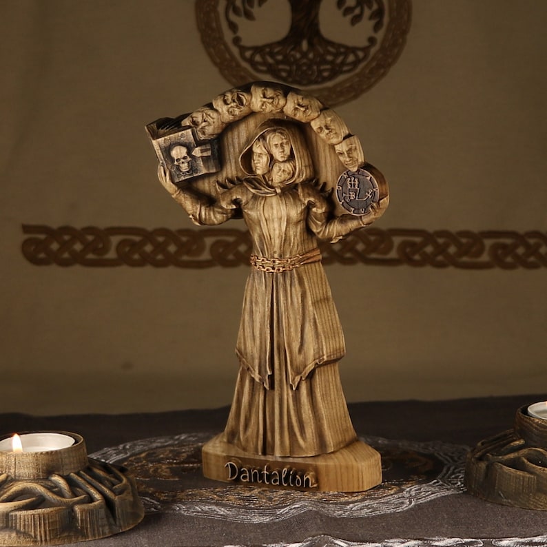 Dantalion Duke of Hell Statue: Wooden Demonolatry Pagan Altar Decor - Etsy