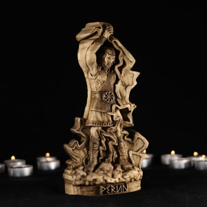 Perun, Perun Statue, Slavic Pagan Wooden Statue God of War Slavic Gods ...