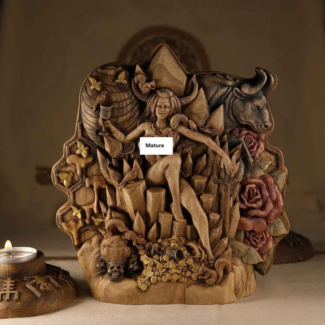 Wooden Celtic Goddess Medb Statue: Irish War Goddess Carving - Etsy