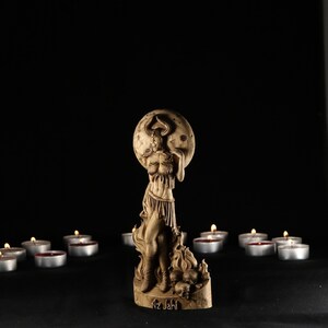Az Jahi Goddess Statue: Lilith Demoness, Wood Sculpture, Occult Decor ...