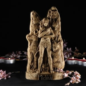 Mielikki, Goddess Statue Wood Sculpture Norse Pagan Finland Mythology ...