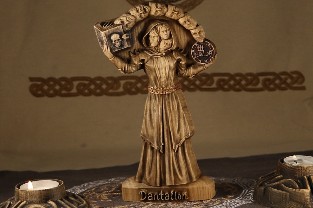Dantalion Duke of Hell Statue: Wooden Demonolatry Pagan Altar Decor - Etsy