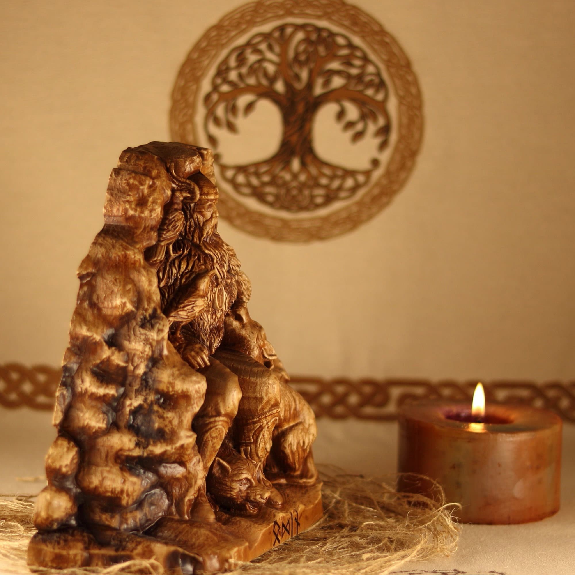 Odin Statue God Odin Carving Germanic Norse Gods Heathen - Etsy Australia