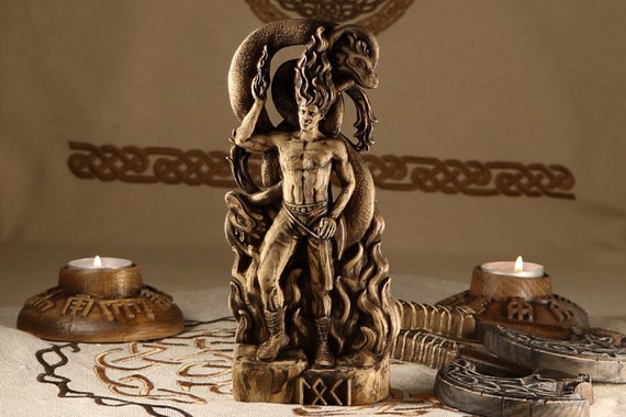 Art & Collectibles Figurines Loki norse god wood figurine Loki norse ...