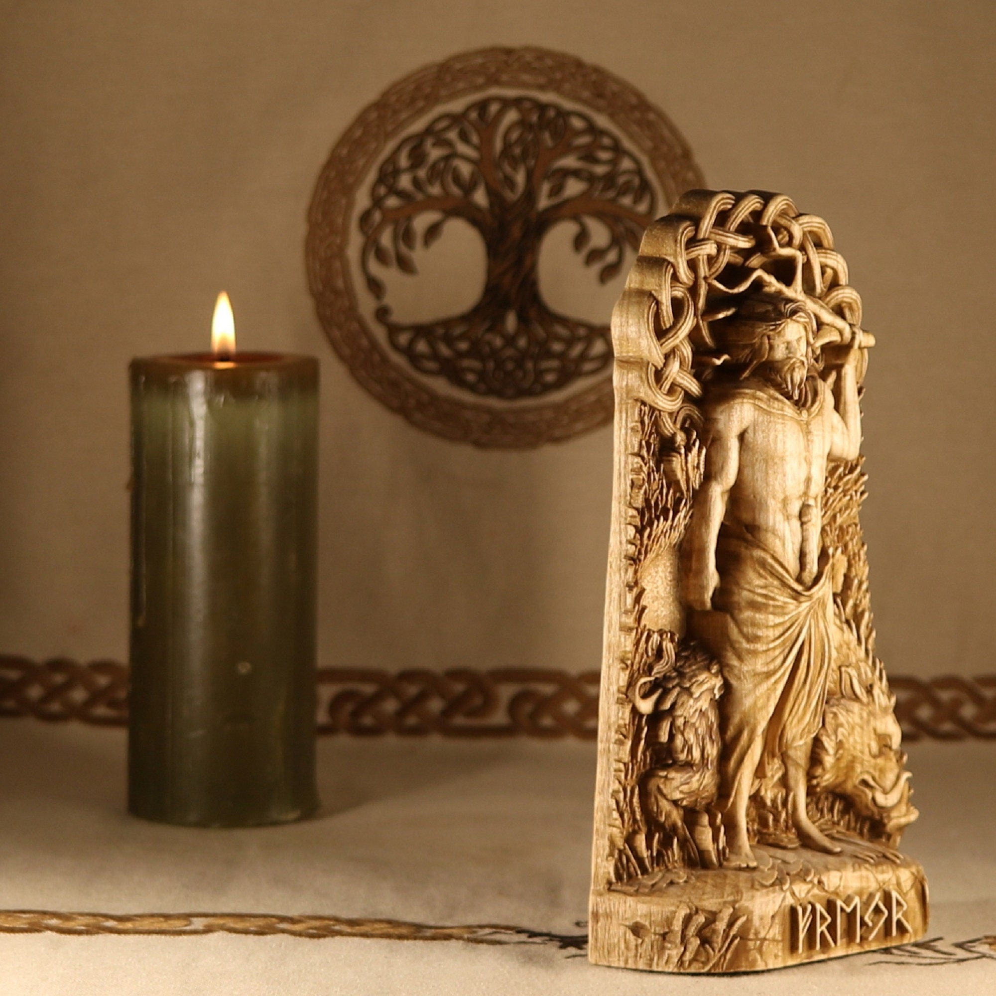 Carved Wood Freyr Figurine Freyr Statue, Norse Pagan Decor - Etsy UK
