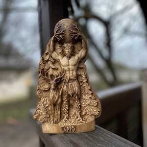 Tapio, Horned God, Lord of the Forest, Wooden Statue, Finnish Pagan ...