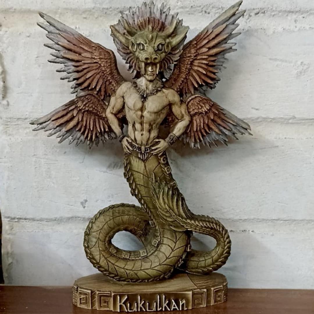 Kukulkan Mayan Aztec God Mayan Statue Aztec Statue Mayan Decor - Etsy