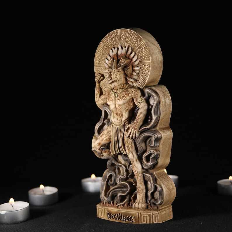 Tezcatlipoca Statue: Aztec God Wood Carving - Etsy UK