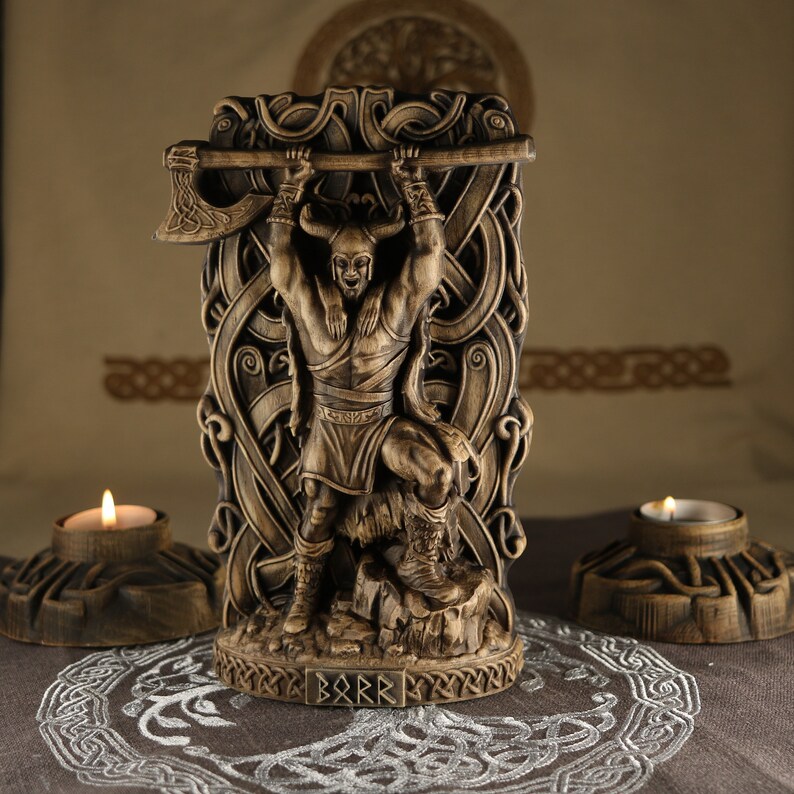 Norse Pagan Borr Odin Statue Norse Gods Asatru Viking Wooden - Etsy