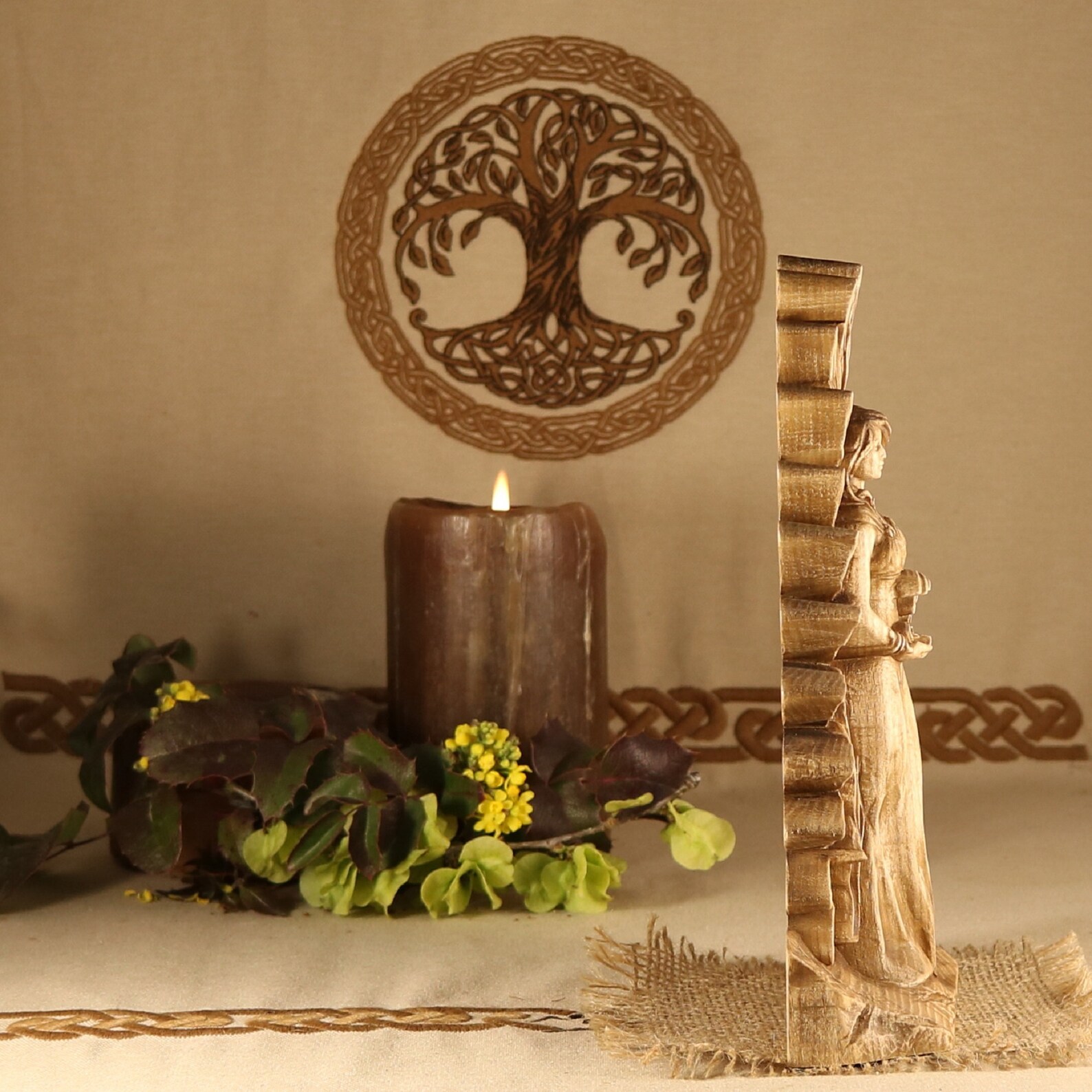 The Morrigan Statue Goddess Statue Altar Decor Wooden - Etsy