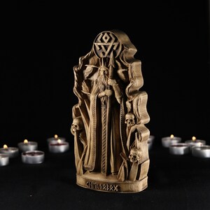 Chernobog Statue: Handmade Slavic Pagan God Wood Carving - Etsy