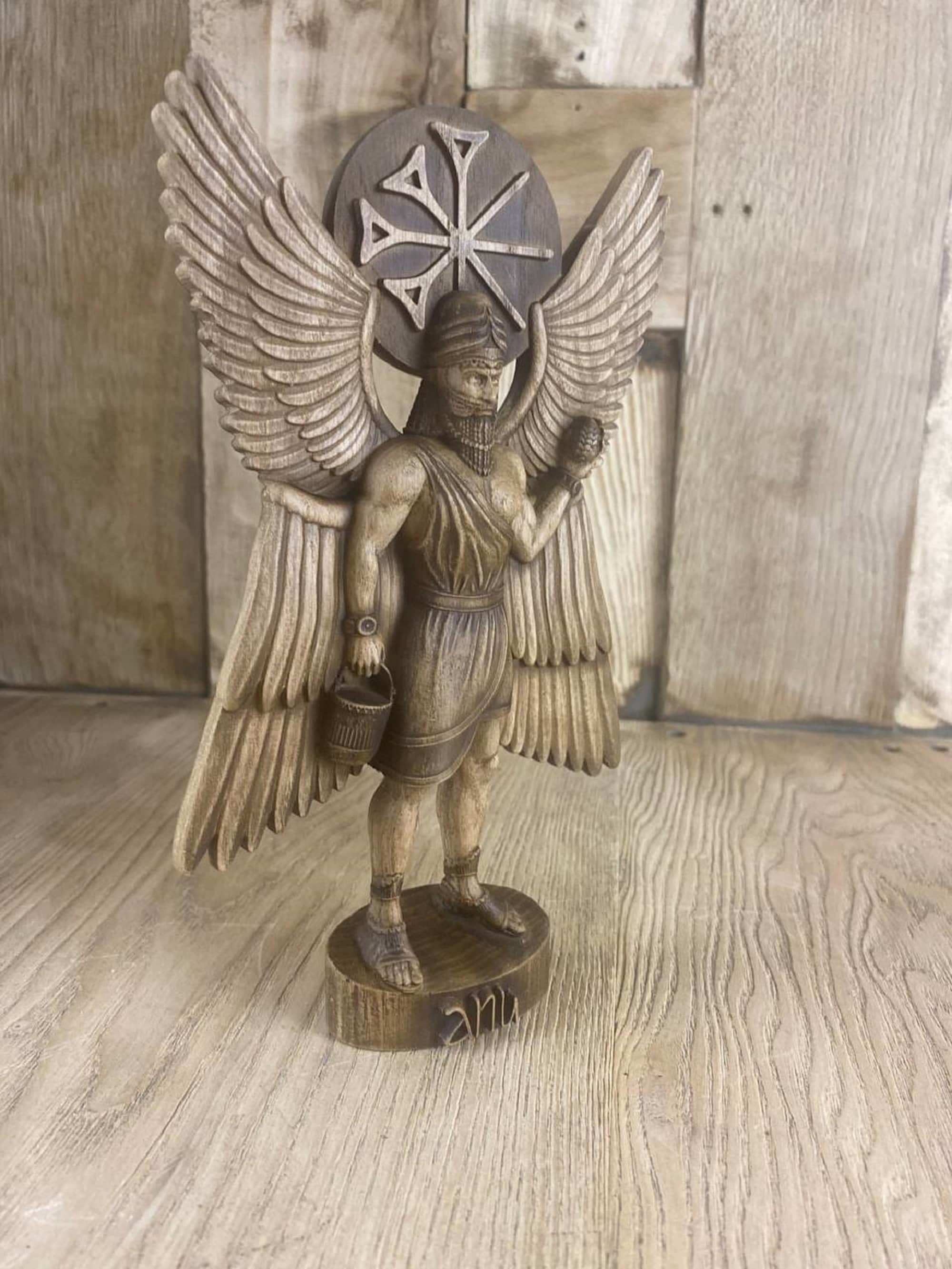 Anu Wooden Statue: Sumerian God, Mesopotamian Art (8 Inch) - Etsy