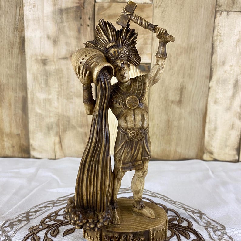 Tlaloc Aztec God Statue: Hand Carved Mayan Rain God Figurine - Etsy
