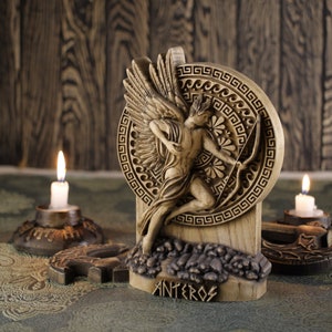 Anteros Greek God Statue: Ash Wood Carving (8 Inch) - Etsy