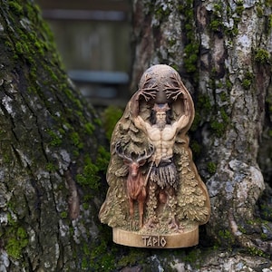 Tapio, Horned God, Lord of the Forest, Wooden Statue, Finnish Pagan ...